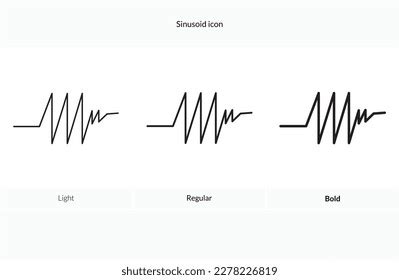 Sinusoid Icon Light Regular Bold Style Stock Vector Royalty Free