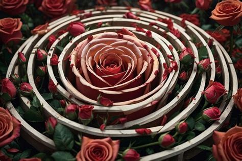 premium photo a flower arrangement with a spiral in the middle