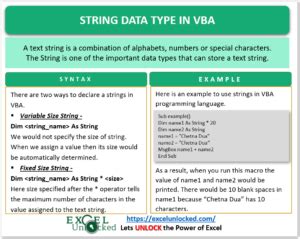 Strings In Vba Fixed And Variable Length Excel Unlocked