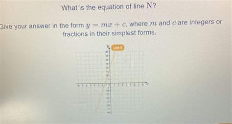 solved what is the equation of line n give your answer in the form y