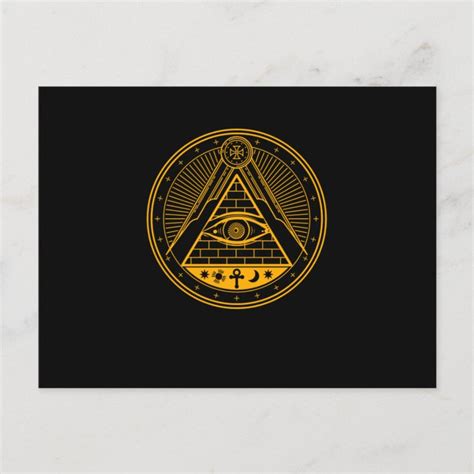 Illuminati Conspiracy Triangle Masonic All Seeing Postcard Zazzle