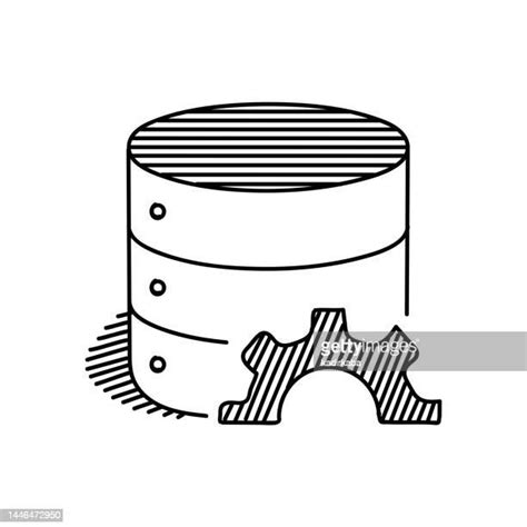 Database Management Line Icon Sketch Design Pixel Perfect Editable