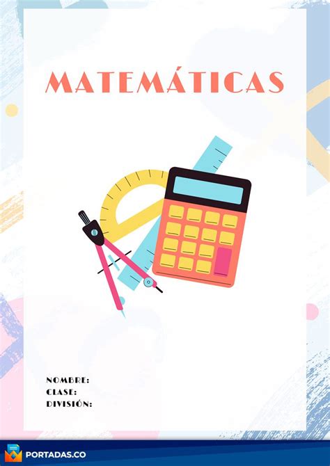Portadas De Matemáticas ≫ Para Cuadernos Y Trabajos 【 2023