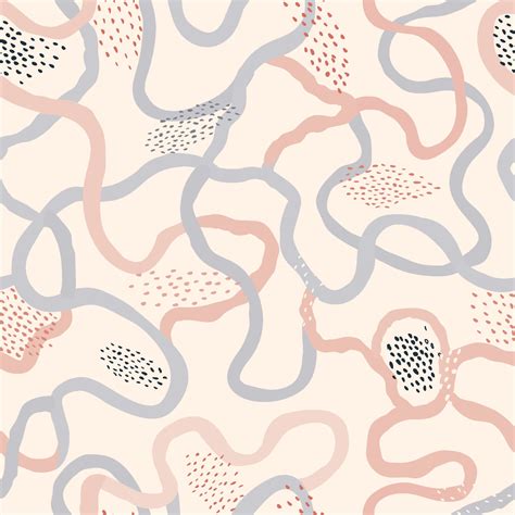 Abstract Dotted Seamless Pattern With Swirl Lines Ornamental Drawn Texture Abstract Backdrop