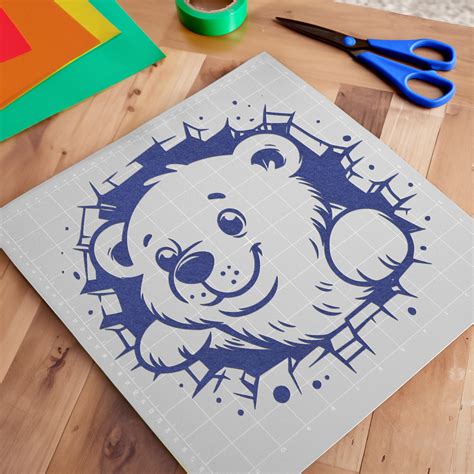 Happy Bear Breakout Svg Png Dxf File For Cricut Silhouette Laser