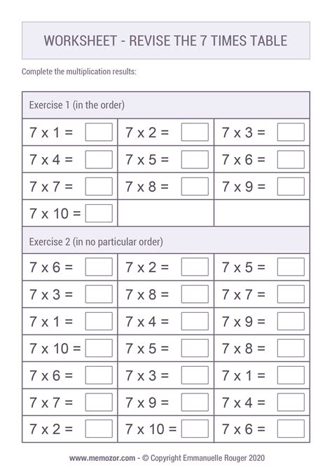 7 Time Tables Worksheet Time Worksheets