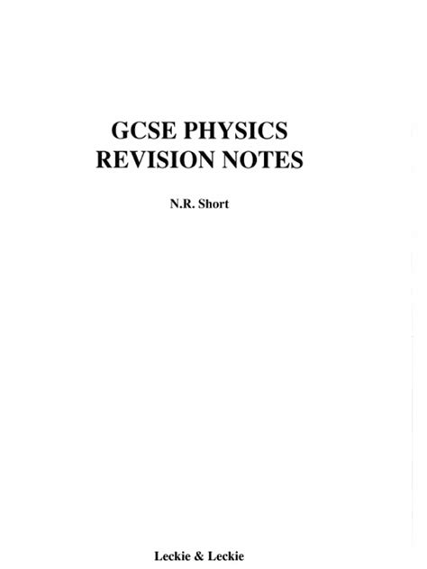 Physics Gcse Revision Notes Pdf