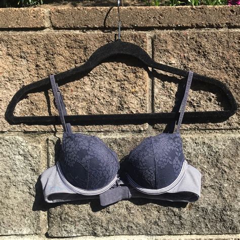 Aerie 32a Ella Gel Push Up Bra In Lacy Bluestripe Gem