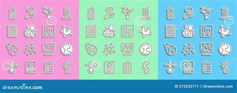 Set Line Virus Earth Globe Chemical Formula Plant Breeding Basic Geometric Shapes
