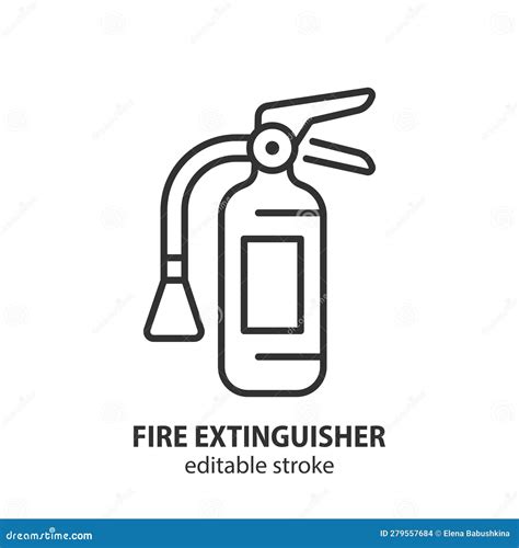 Fire Extinguisher Line Icon Firefighting Outline Vector Symbol Stock