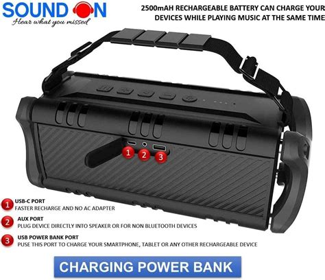 Sound On Bluetooth Dual Woofers 40w Portable Speaker Powerful Booming