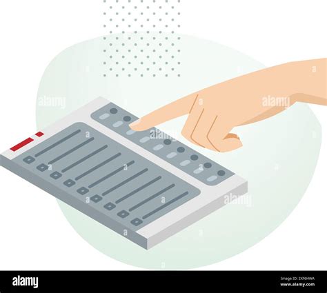 Power Of Elections Pressing Button On Electronic Voting Machine Evm Stock Illustration As