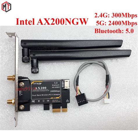 Card Wifi Intel Ax200 802 11ax 2400mbps Wi Fi 6 Bluetooth 5 0 Khe Pcie 1x Cho Máy Bàn Pc