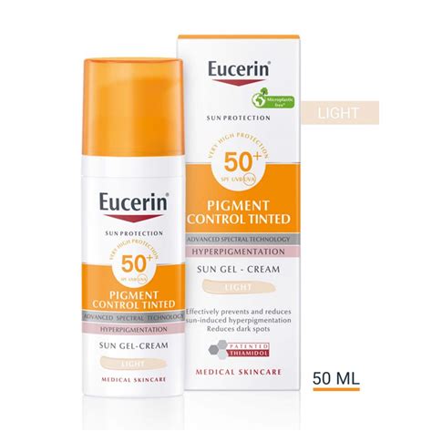 Buy Eucerin Sun Pigment Control Sun Tinted Gel Cream Spf50 Light 50ml