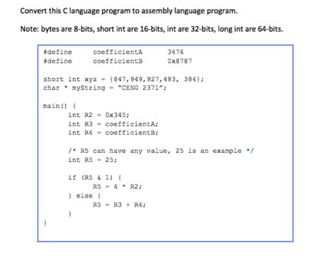 Convert This Clanguage Program To Assembly Language
