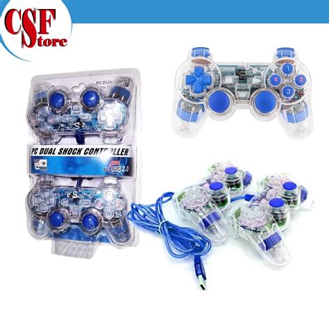 Jual Stik PS PC JOYSTICK PC Laptop Gamepad Double Transparan Usb