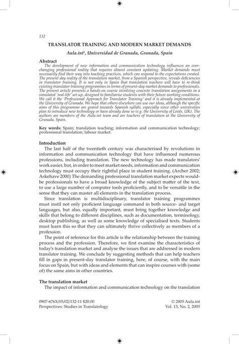Pdf Translator Training And Modern Market Demands