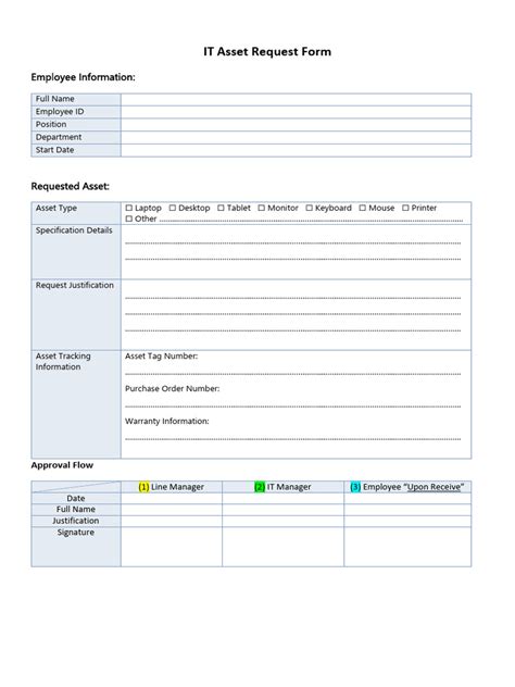 It Asset Request Form Pdf