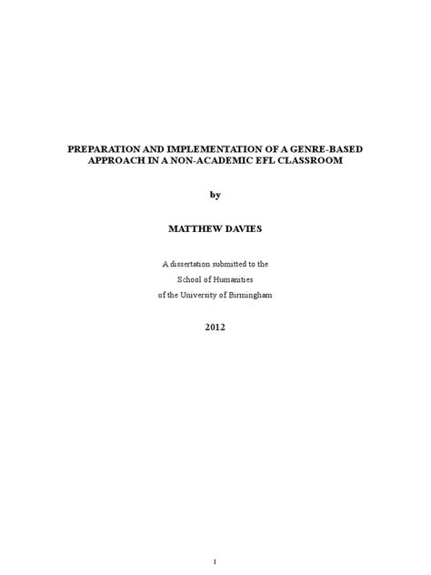 Preparation And Implementation Of A Genre Based Approach In A Non Academic Efl Classroom Pdf