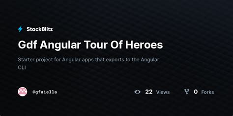 Gdf Angular Tour Of Heroes Stackblitz