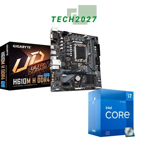 Intel Core I7 12700f 2 1 Ghz 12 Core Lga 1700 Processor With Gigabyte H610m H V3 Ddr4 Matx