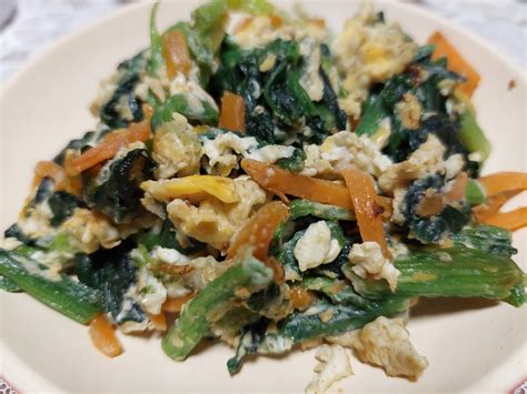 ほうれん草と卵と人参の卵とじ炒め レシピ・作り方 By ひかりん★ 楽天レシピ