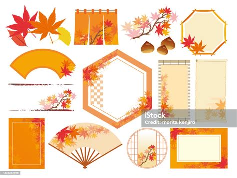 Autumn Japanese Style Autumn Leaves Stock Illustration Download Image