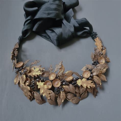 Autumn Gold Oak Leaf Wedding Crown