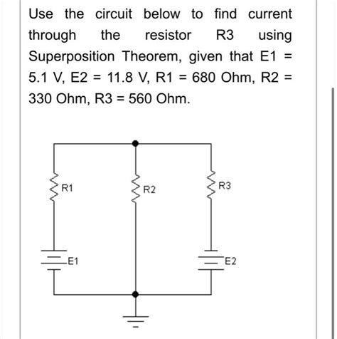 solved use the circuit below to find current through the