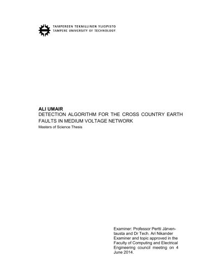 Introduction Detection Algorithm For The Cross Country Earth Faults