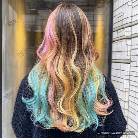 Ai创作图双色渐变发 双色调头发 发色团 彩色的头发 颜色的头发 欧美染膏 彩虹头发 染膏染头发 挑染发 色的头发 青春活力炫彩造型 头发的颜色 染过色的头发 润染润色 幻彩果虹nipic