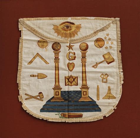 Masonic Master Mason Apron Masonic Lodge Banner With Symbols Vintage
