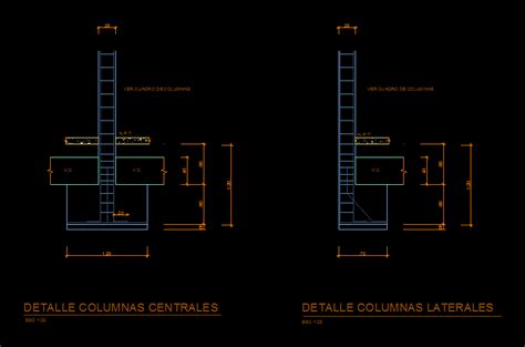 Detalle De Castillos Dalas Y Vigas En Dwg 8908 Kb Librería Cad
