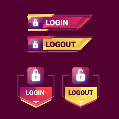Free Vector Gradient Login And Logout Button Icons