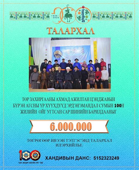 Эрдэнэмандал Сумын Эрдэнэмандал Сумын Түүхт 100 жил