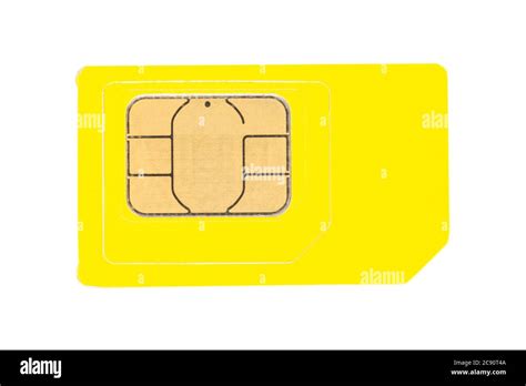 Macro Shot Yellow Sim Card Isolated On A White Background Nano Sim Card And Card Adapter
