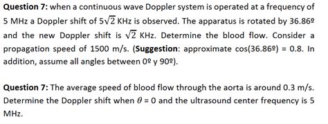 Solved Question When A Continuous Wave Doppler System Is Chegg Com