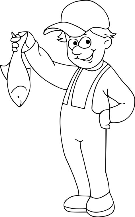 Coloriage Pecheur Et Dessin à Imprimer