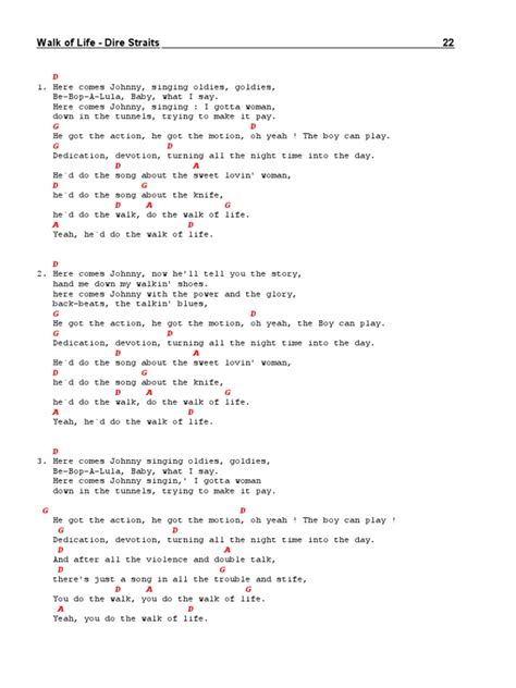 Walk Of Life Dire Straitstabs Singles Music Musical Forms