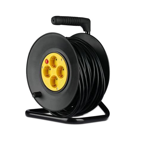 Sku 8782 Vt 6003 Prolunga Avvolgicavo Con 4 Prese 10a 2p Schuko Con Protezione Termica