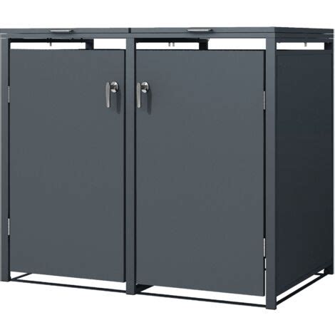 Ml Design Cobertizo Doble Para Ocultar 2 Cubos De Basura 240l Antracita
