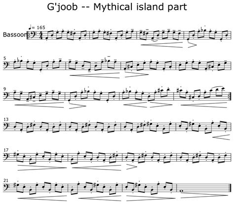 Gjoob Mythical Island Part Sheet Music For Bassoon