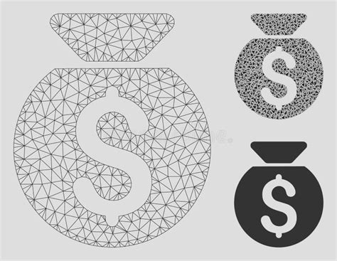 Financial Capital Vector Mesh Wire Frame Model And Triangle Mosaic Icon Stock Vector