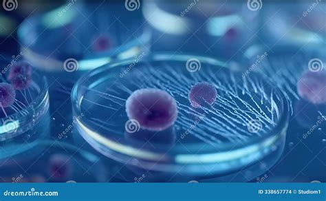 Growth Of A Colony Of Bacteria In A Petri Dish Growing Cultures Of