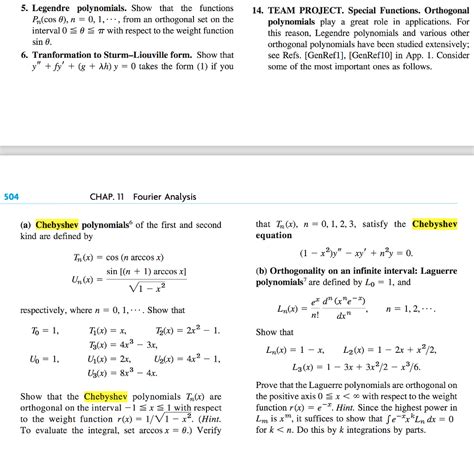 Solved 5 Legendre Polynomials Show That The Functions 14
