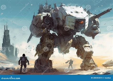 Advanced Robotic Soldier Of The Future Illustration Generative Ai Stock