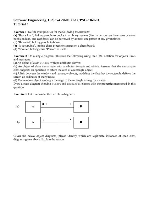 Tutorial 5 Software Engineering Cpsc 4360 01 And Cpsc 5360 01 Tutorial 5 Exercise 1 Define