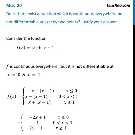 Misc 20 Does There Exist A Function Which Is Continuous But Not