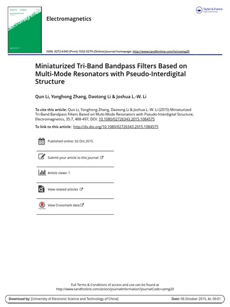 Miniaturized Tri Band Bandpass Filters Based On Multi Mode Resonators