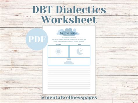 Dialectic Dbt Worksheet Dbt Worksheets